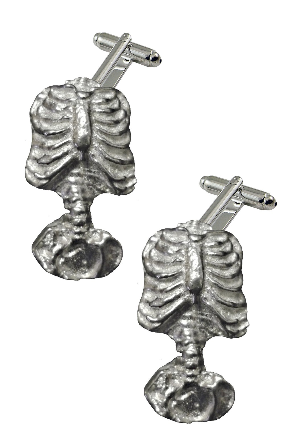 FT397 Rib Cage & Pelvis English Pewter Cufflinks Tie Slide Sets Tie Pin ...