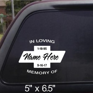 In Memory Decals - Various Styles and Colors - Etsy