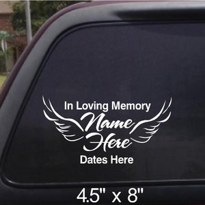 In Memory Decals - Various Styles and Colors - Etsy