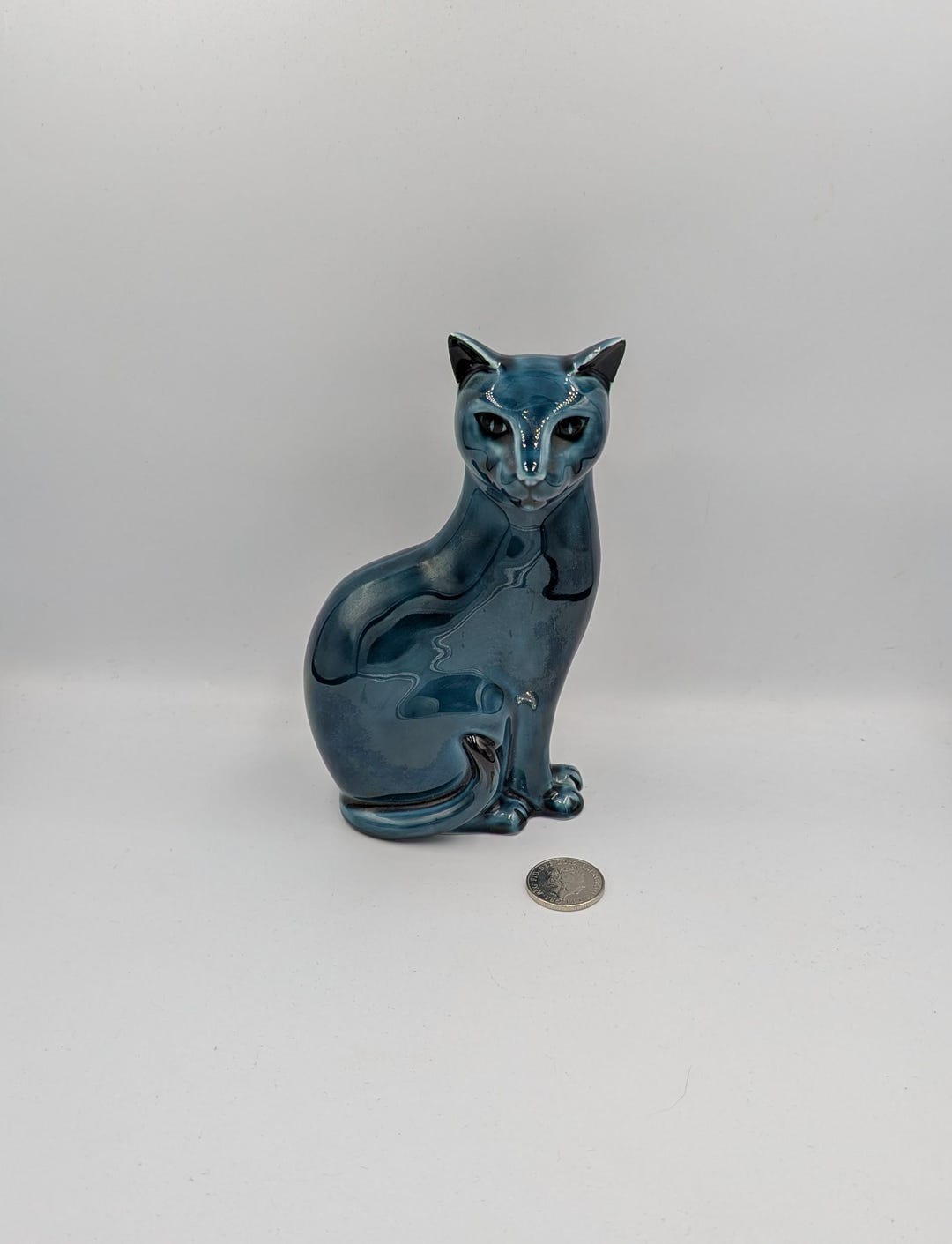 Pool Pottery, 'blue Dolphin Glaze' Cat, Vintage - Etsy