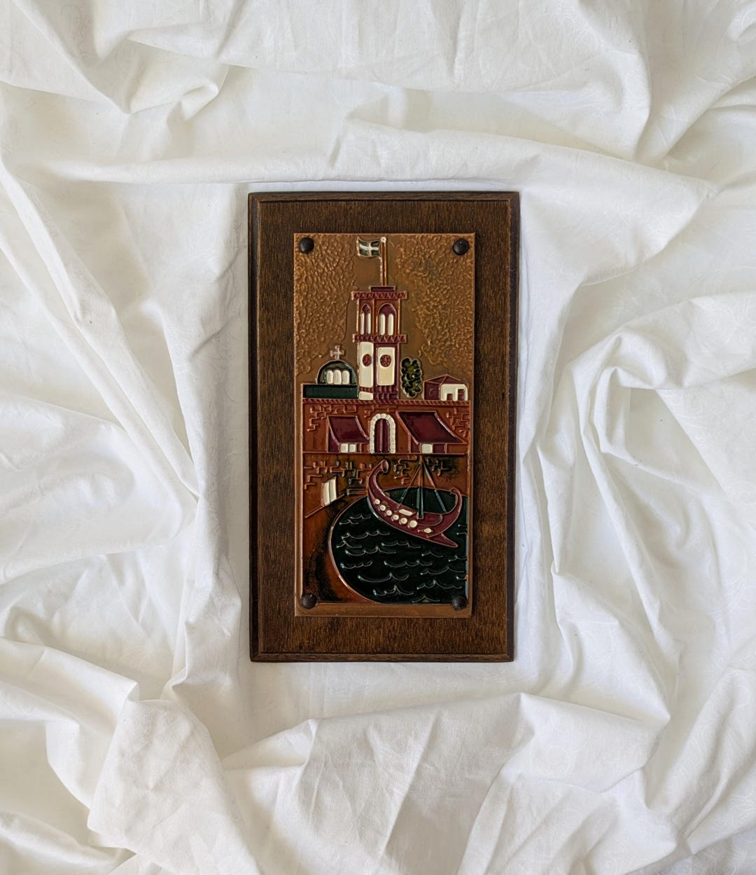 AETHRA Wall Plaque/picture, Copper, Enamel Paint, Greek Handmade ...
