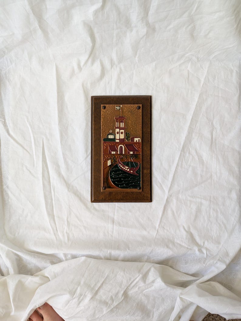 AETHRA Wall Plaque/picture, Copper, Enamel Paint, Greek Handmade ...