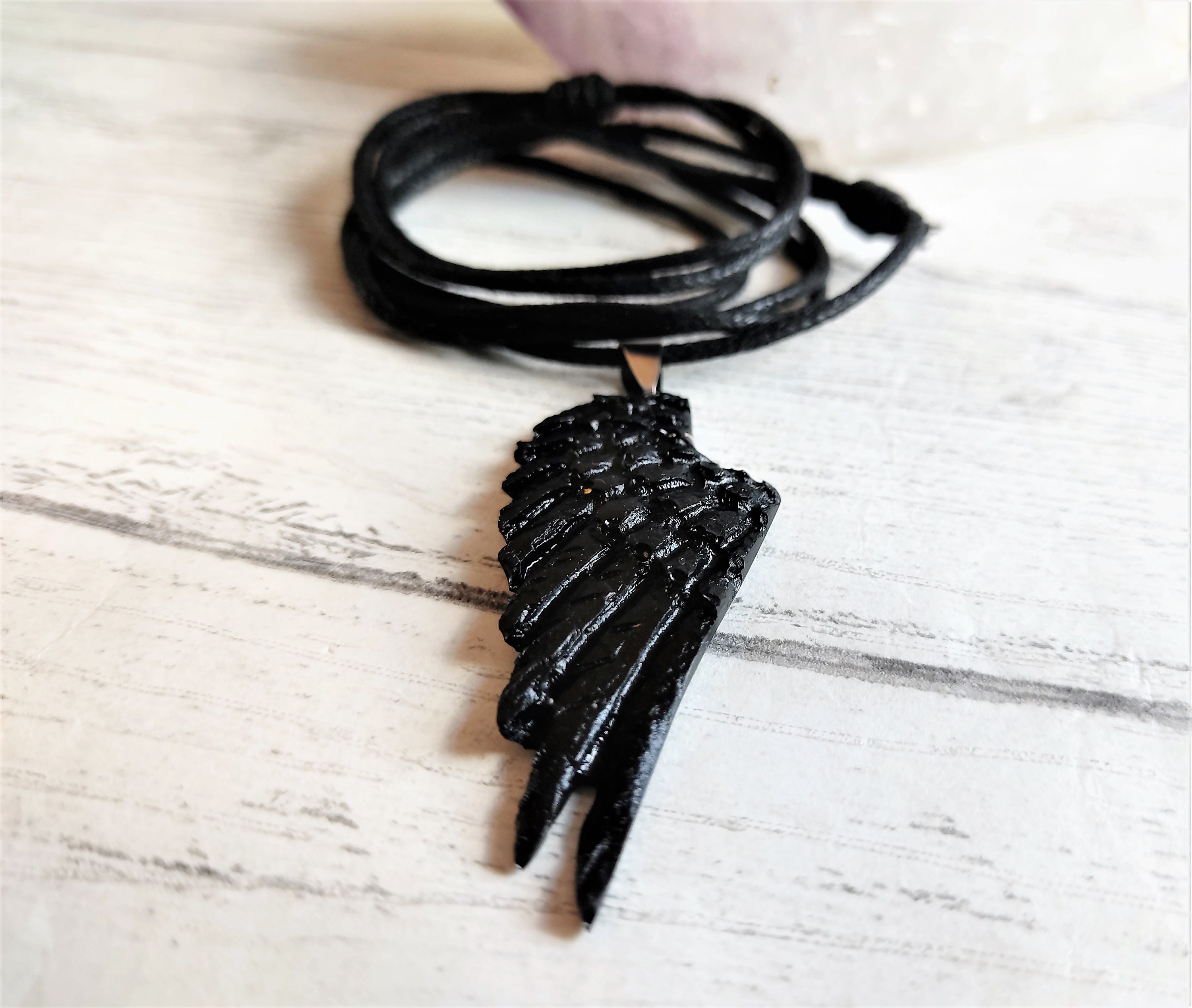 Shungite & Orgone Angel Wing Amulet Energy Healing - Etsy UK