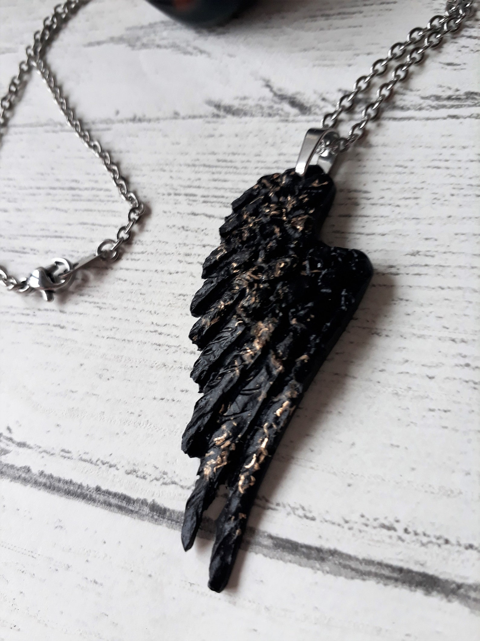 Shungite & Orgone Angel Wing Amulet Energy Healing | Etsy