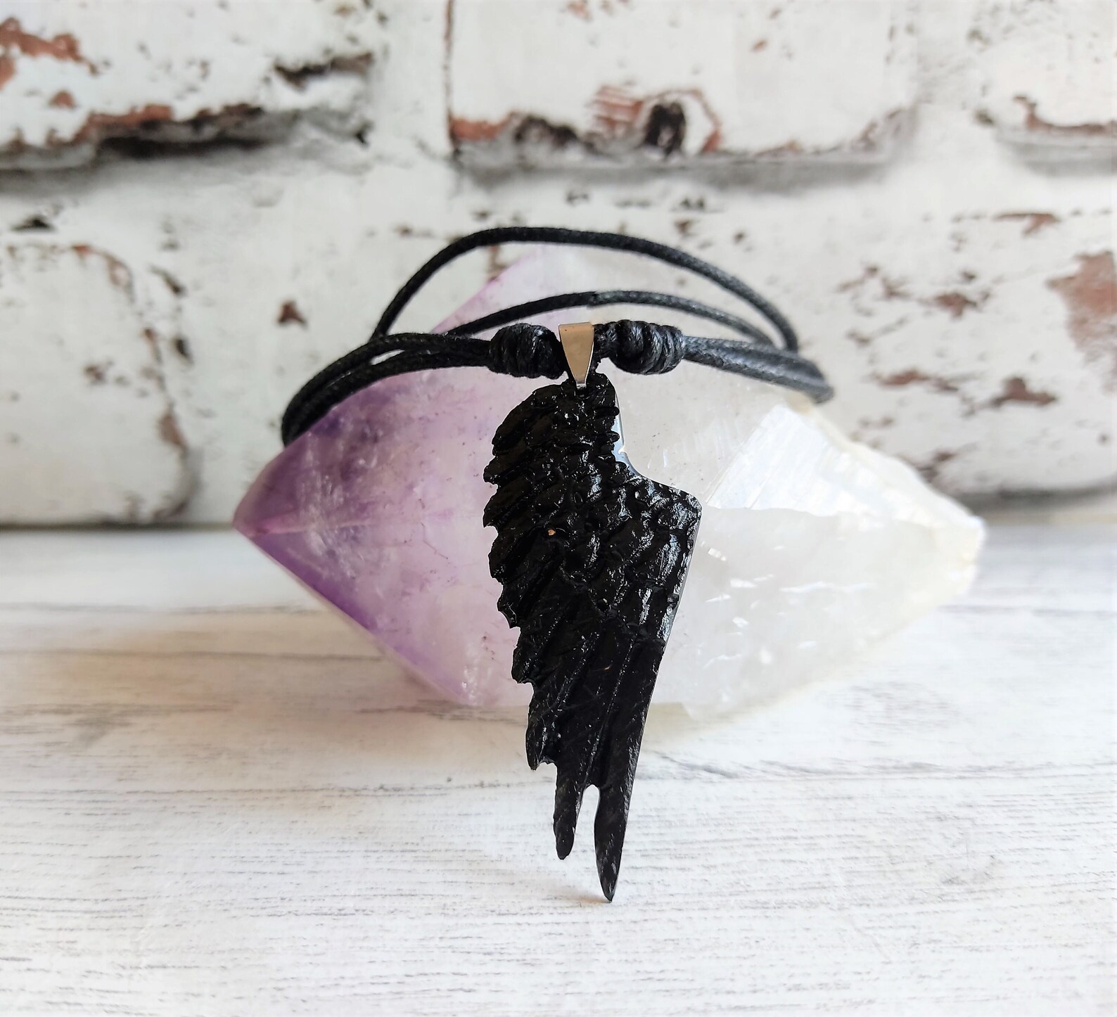 Shungite & Orgone Angel Wing Amulet Energy Healing - Etsy UK