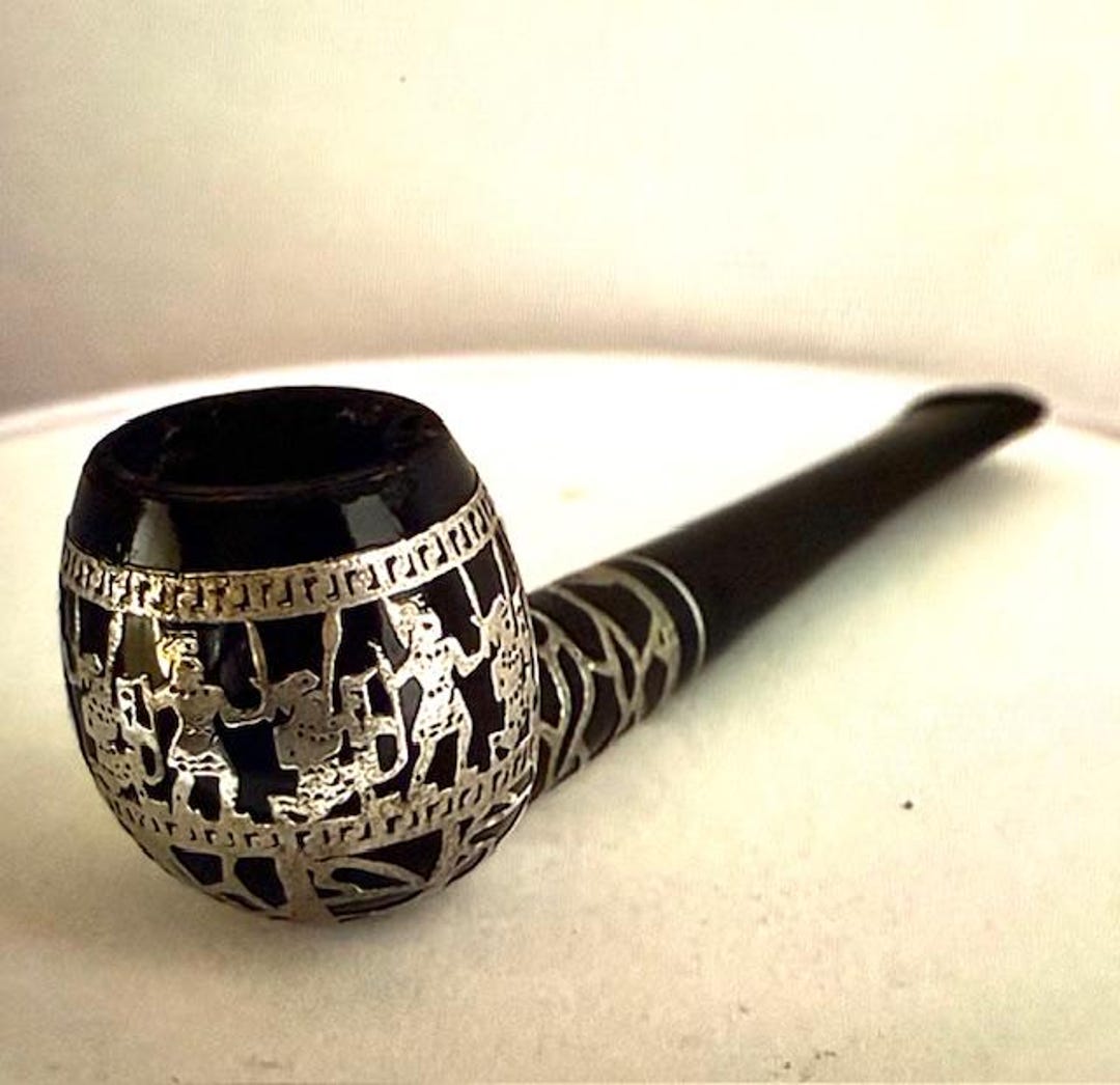 Vintage 1960s Medico Pipe, Bull Dog Style, Sterling Silver Overlay ...
