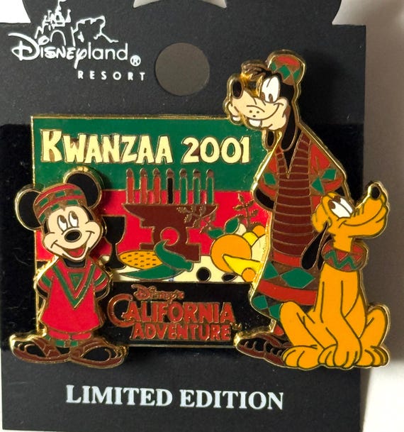 Rare Disney Kwanzaa, LE1200 Pin, Mickey Mouse, Goofy,… - Gem