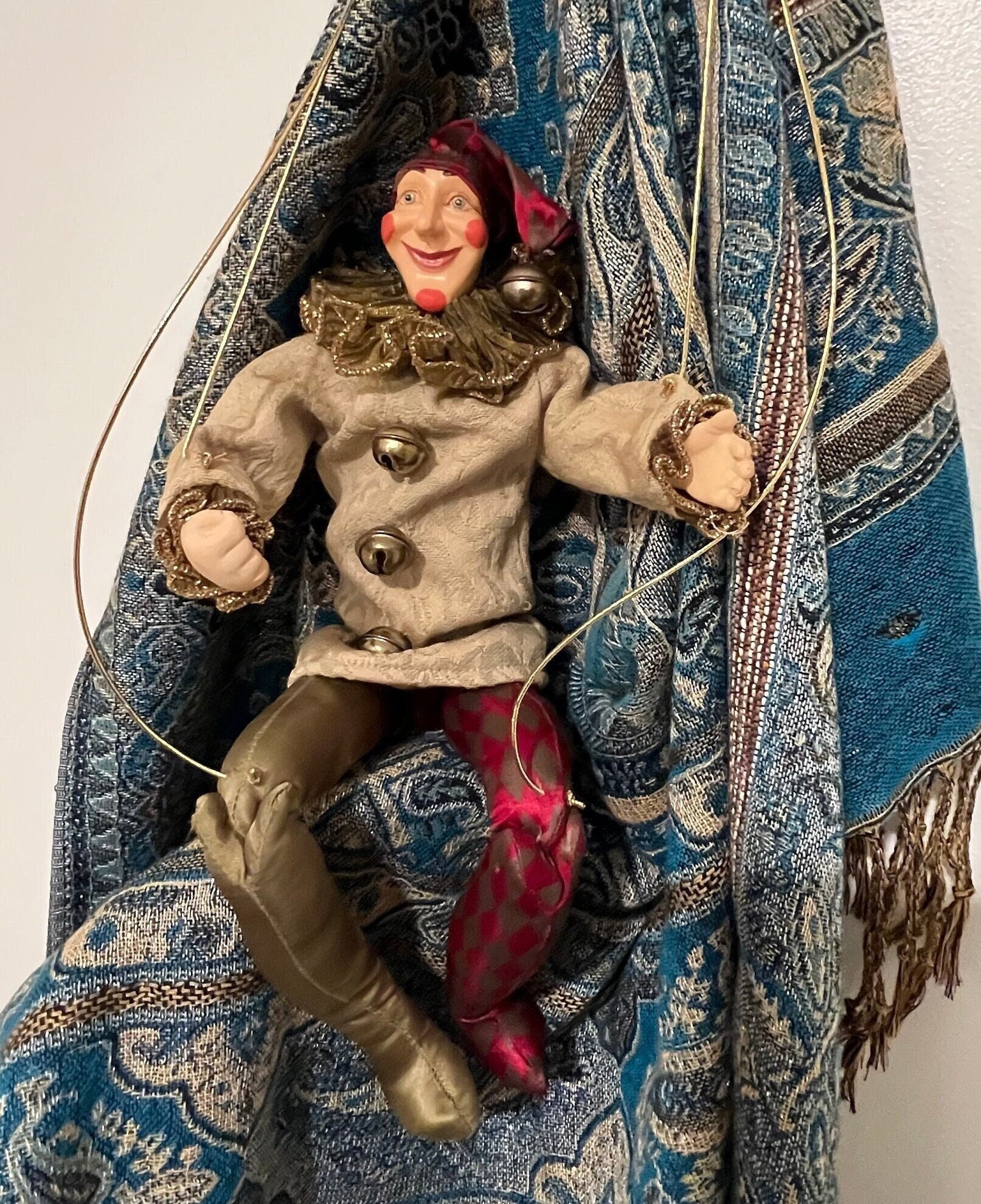 Vintage Mark Roberts Collectible, Harlequin Jester Elf / Marionette ...