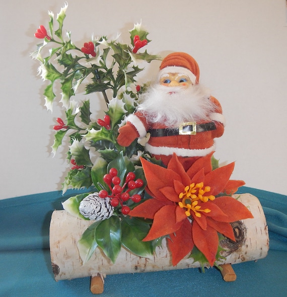 1960s Vintage Santa Claus Retro Christmas Centerpiece Birch | Etsy