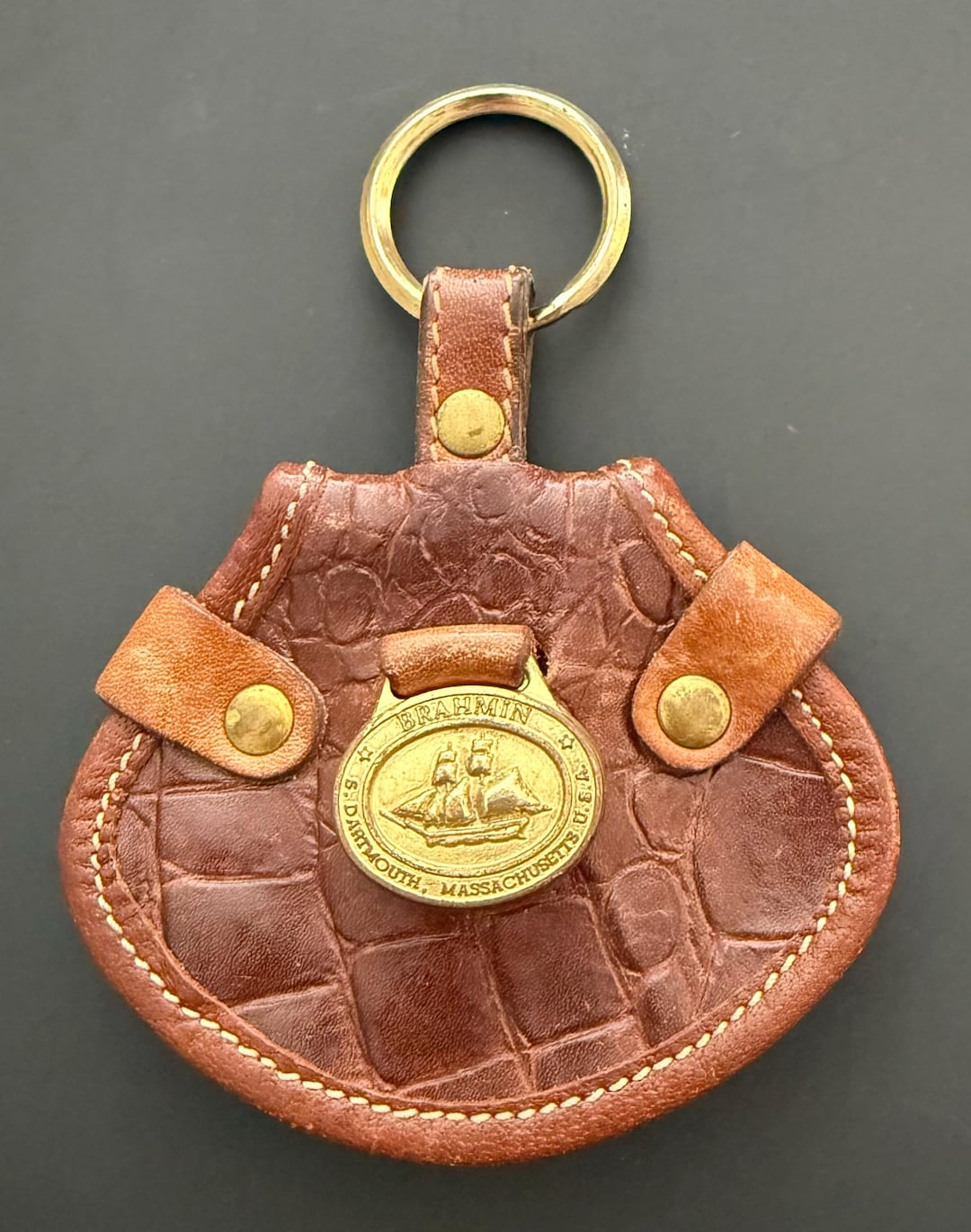 Vintage 1990’s Brahmin Printed Crocodile Pattern Leather Key Case ...