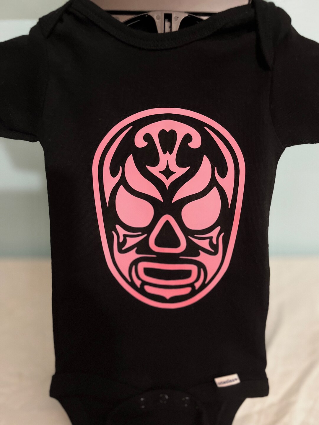 Lucha Libre Baby Onesie Pink on Black- Sizes 3mos-18 Mos - Etsy