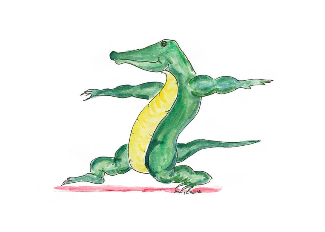 Gator II Warrior II Yoga Yoga Pose Gator Alligator - Etsy