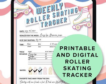 Roller Skating Tracker, Fitness Routine, Printable Journal, Workout ...