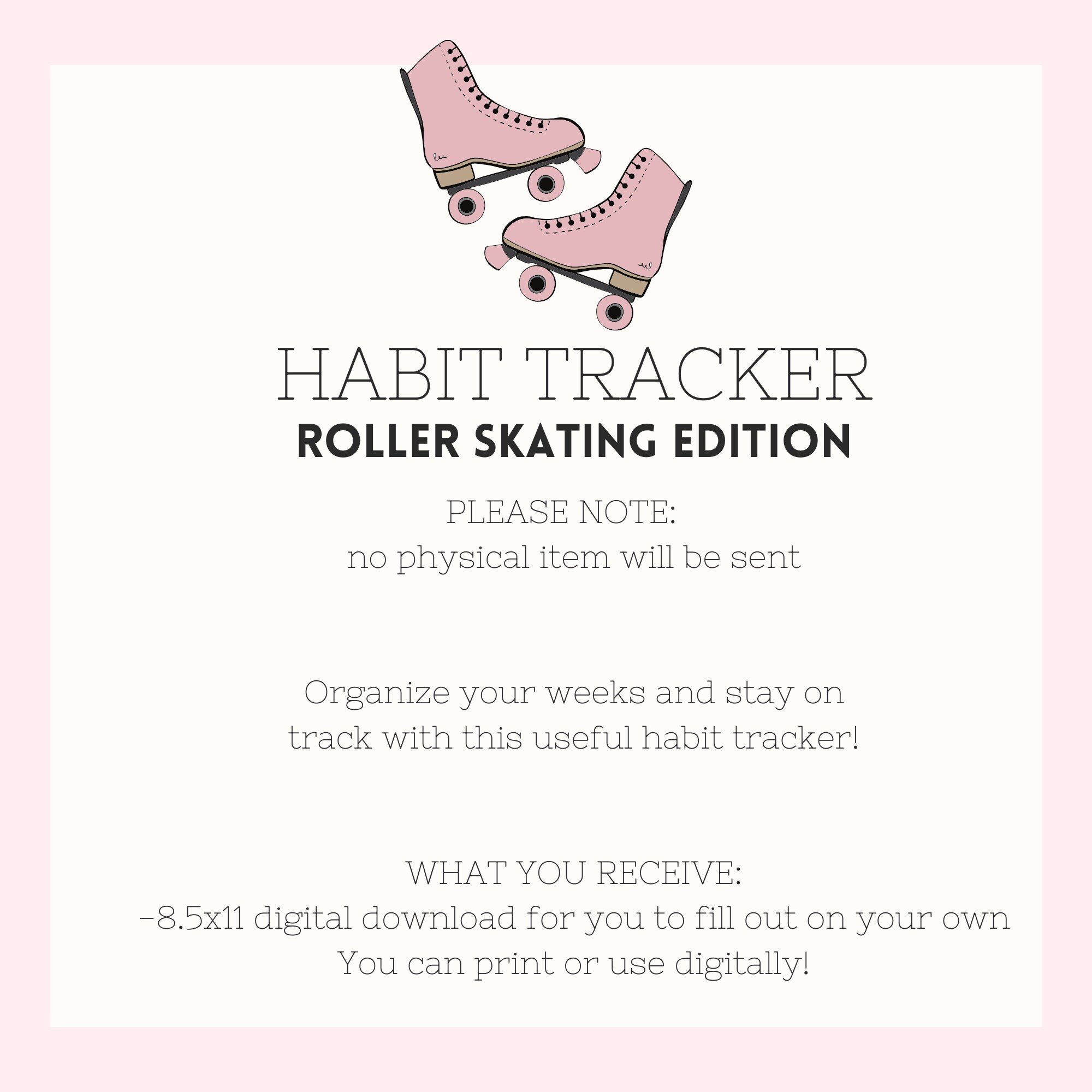 Roller Skating Tracker, Fitness Routine, Printable Journal, Workout ...