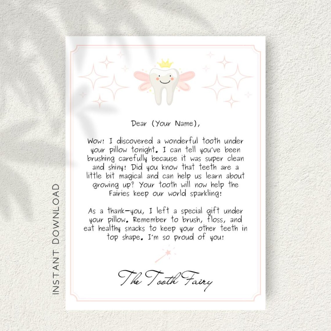 Tooth Fairy Letter Template | Tooth Fairy Collection Receipt ...