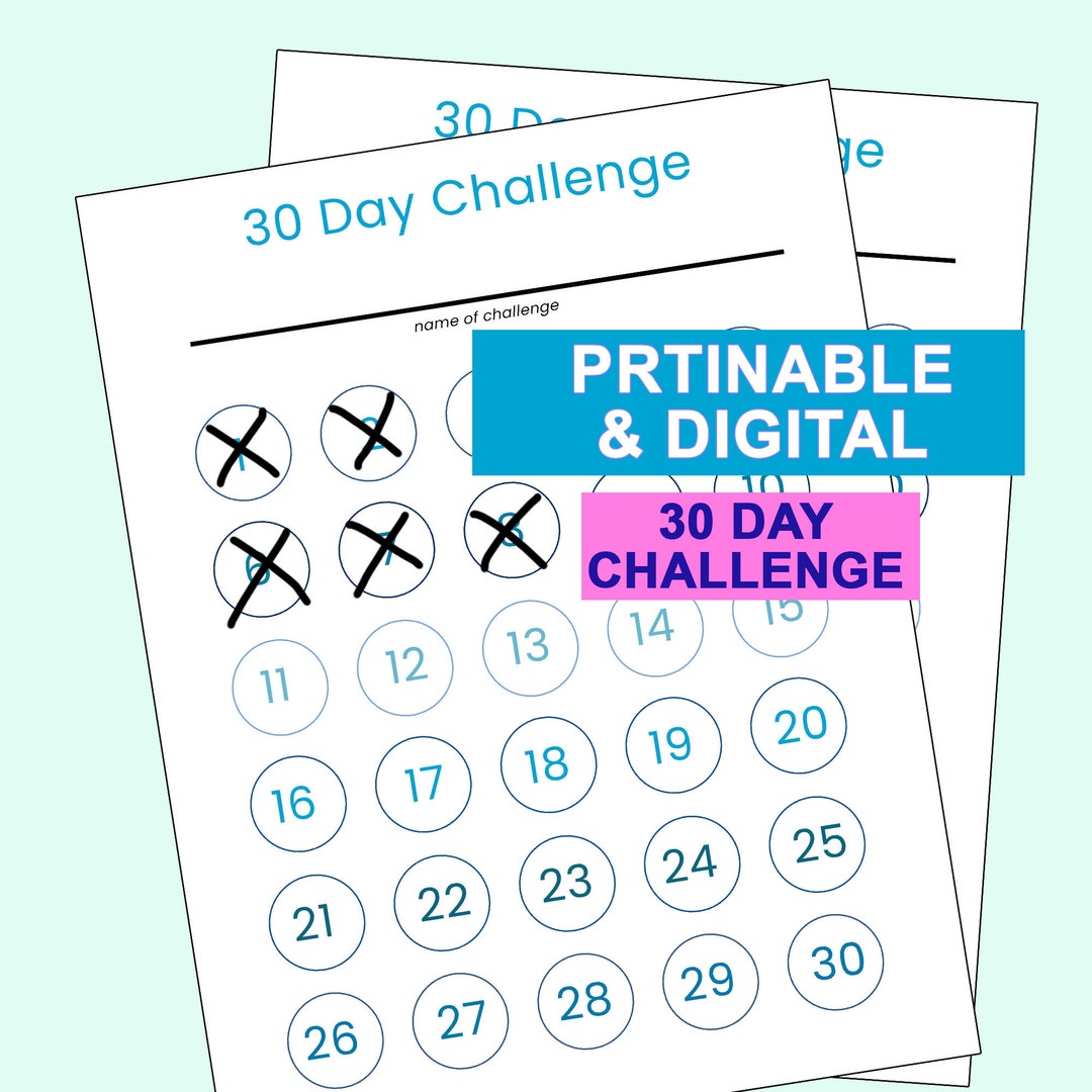 30 Day Challenge, Goal Setting, Progress Tracker, Habit Forming - Etsy