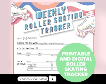 Roller Skating Tracker, Fitness Routine, Printable Journal, Workout ...