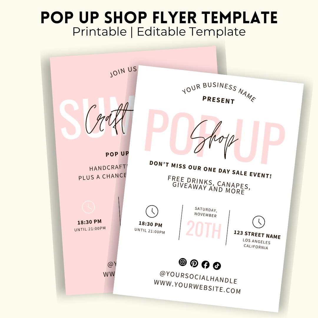 Pop-up Shop Flyer Template | Editable Event Flyers | Small Business ...