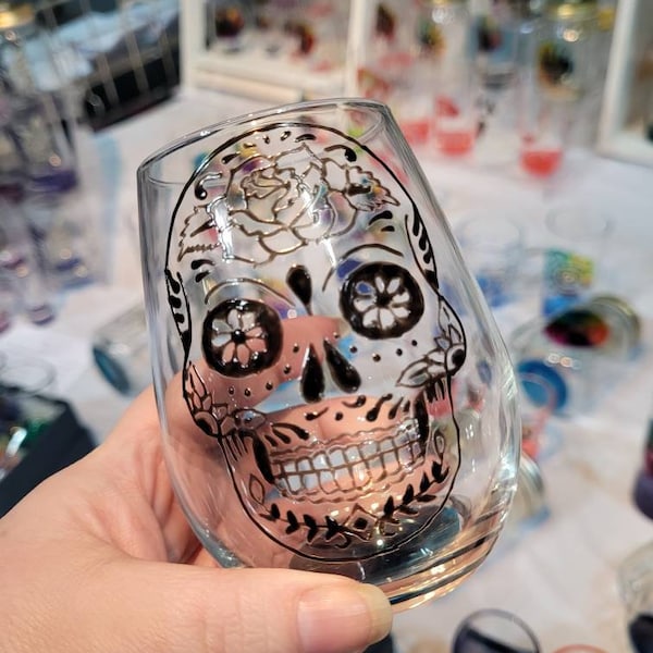 Skull Wine Glass - Etsy