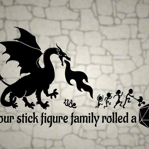 Dungeons and Dragons Your Stick Figure Family Rolled a 1 / D20 - Etsy