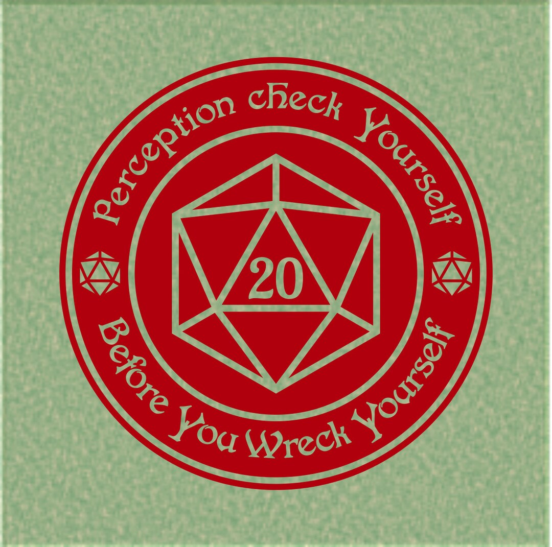 Perception Check D20 RPG Game Crit Dice for Vinyl Sticker Decal for ...