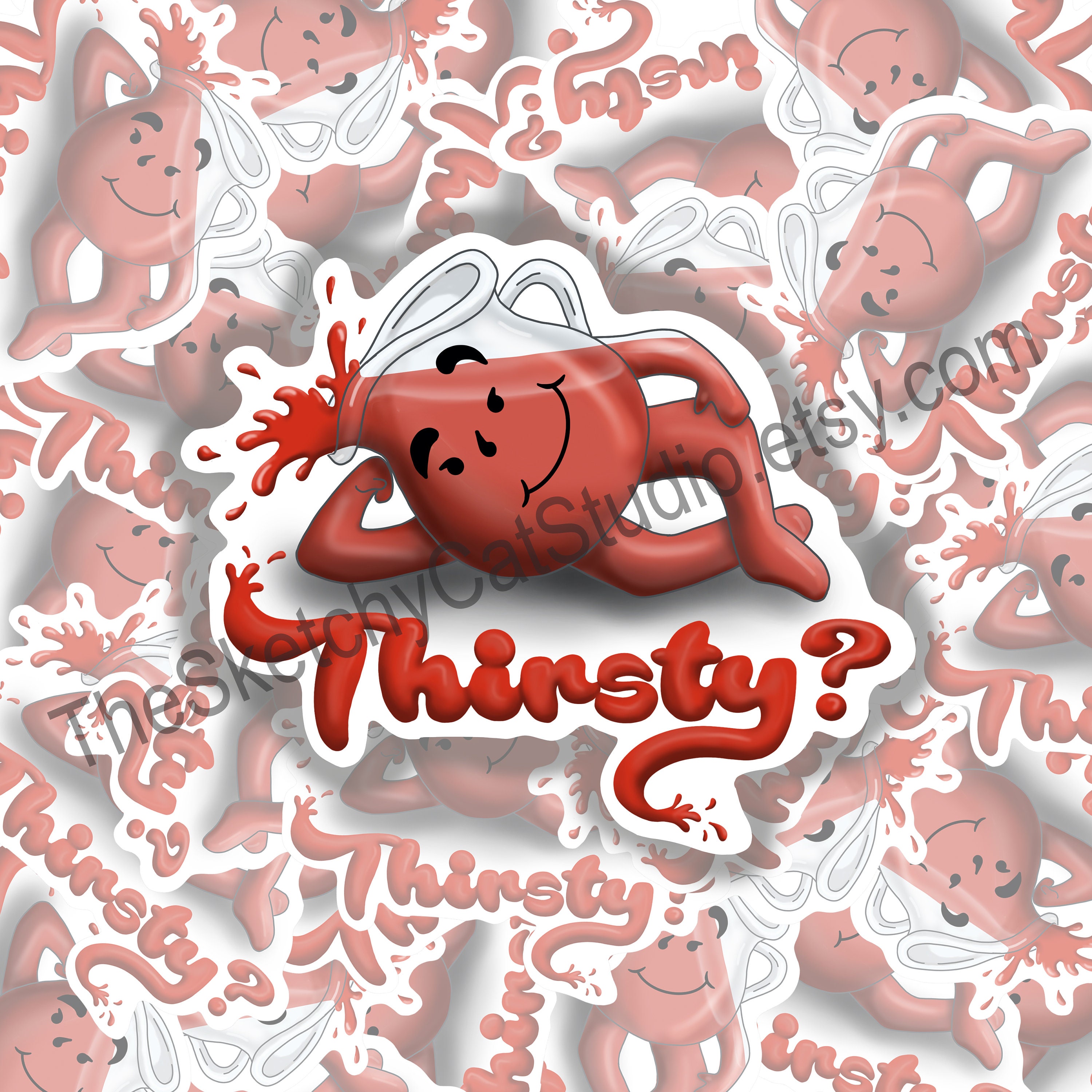 Thirsty 3 Inch Vinyl Sticker Kool-aid Man 90s Nostalgia TV - Etsy