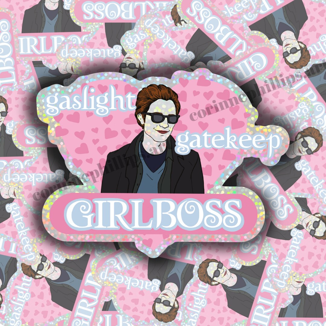 Gaslight Gatekeep Girlboss 3.5 Inch Glitter Vinyl Sticker Laptop ...