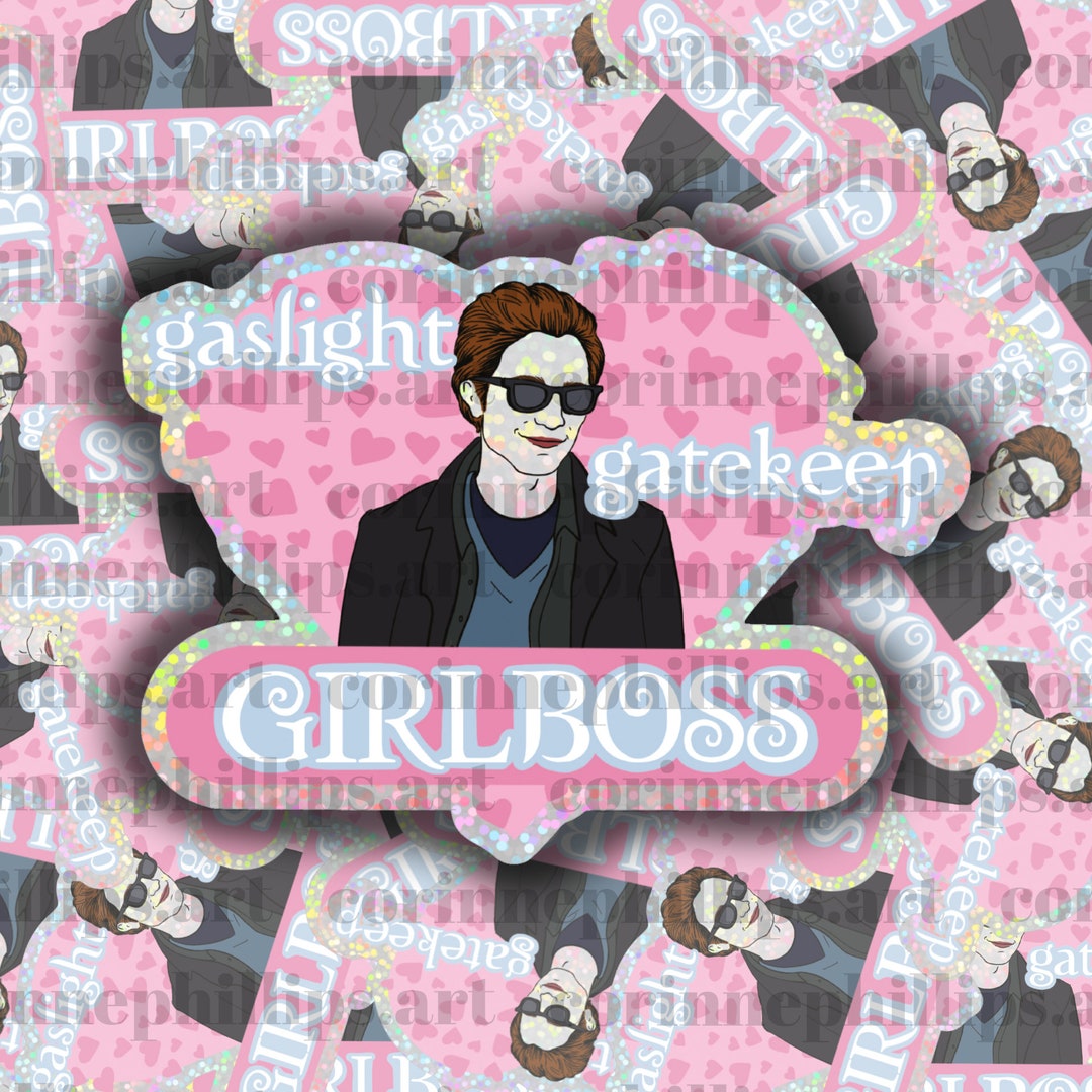 Gaslight Gatekeep Girlboss- 3.5 Inch Glitter Vinyl Sticker- Laptop ...