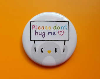 Please Dont Hug Me Dont Touch Pin Badge Button - Etsy