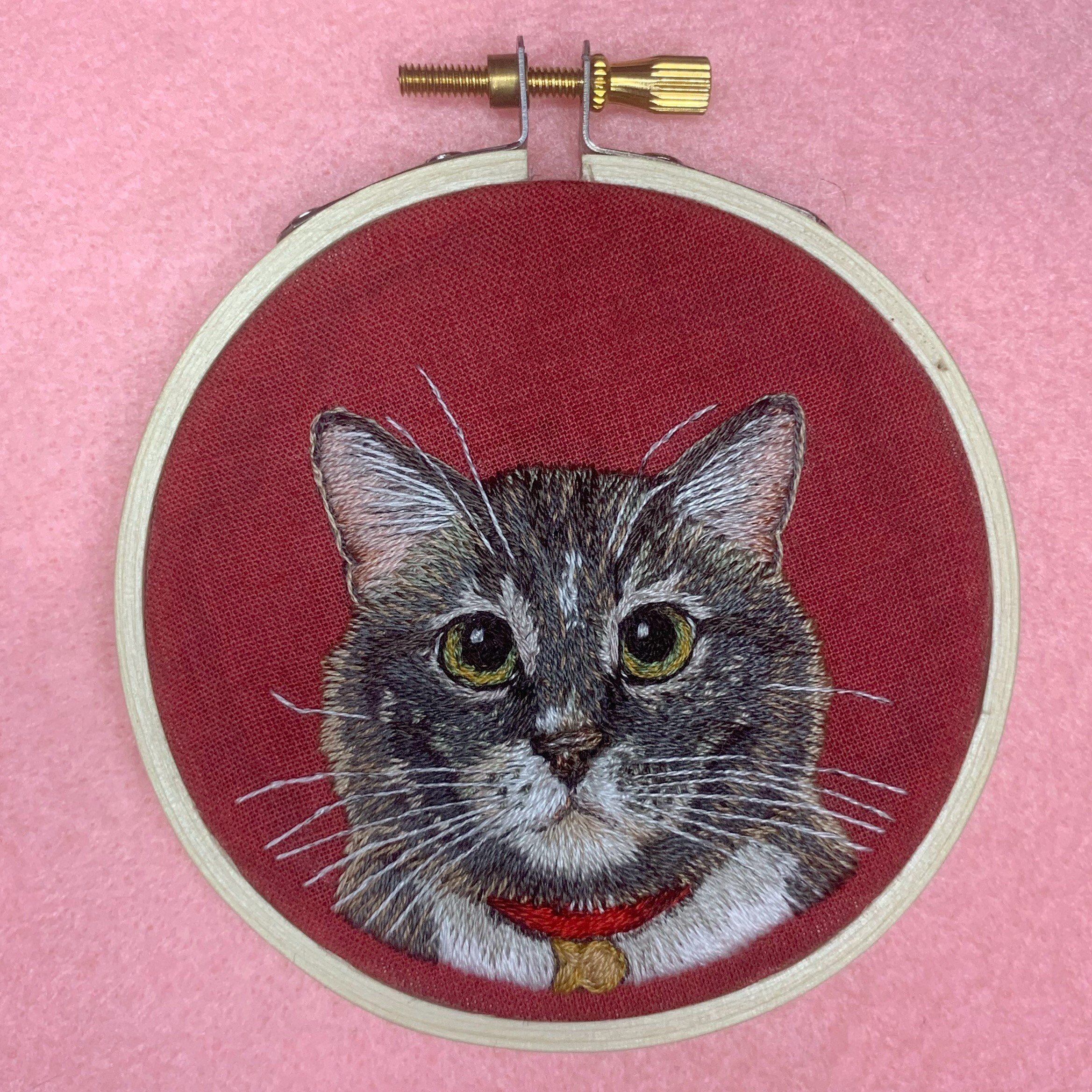 3 Custom Embroidered Pet Portrait on Hand Dyed Fabric | Etsy
