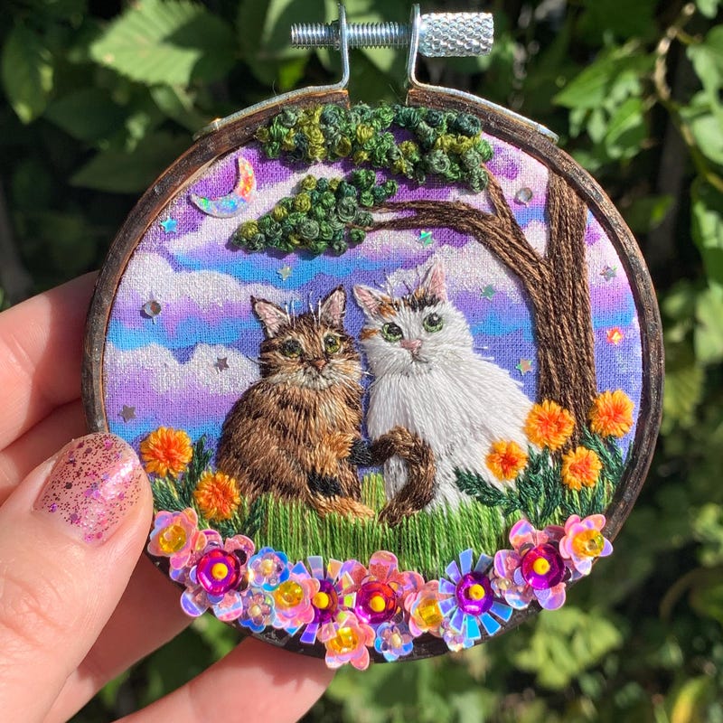 Cat Hand Embroidery - Etsy