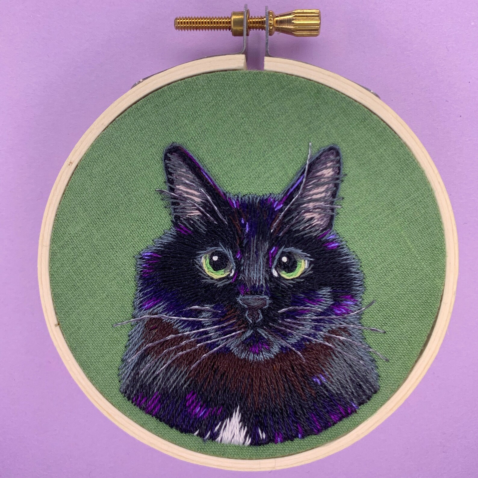 3 Custom Embroidered Pet Portrait on Hand Dyed Fabric - Etsy