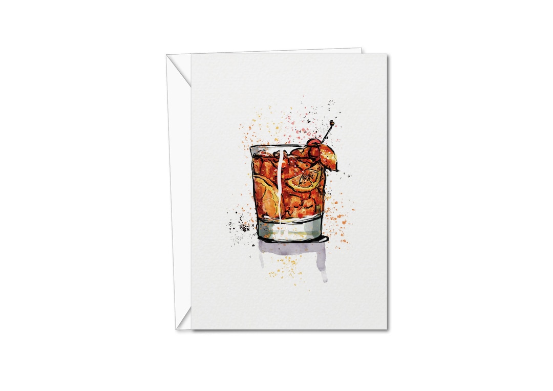 Old Fashioned Greetings Card Old Fashioned Card Old Fashioned Cocktail ...