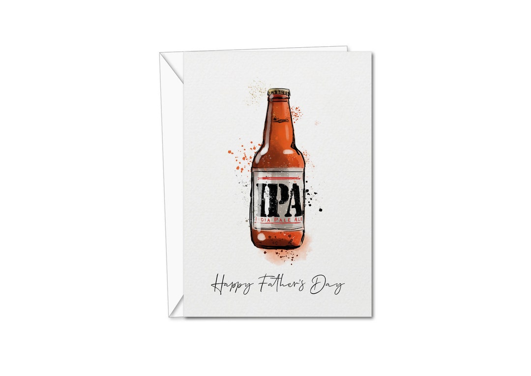 IPA Beer Father's Day Card: Watercolor Art - Etsy