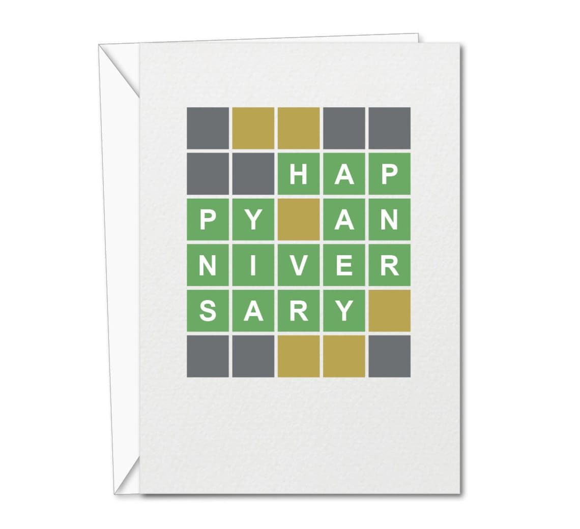 Wordle Anniversary Card Wordle Card Quirky Cards Anniversary Card for ...