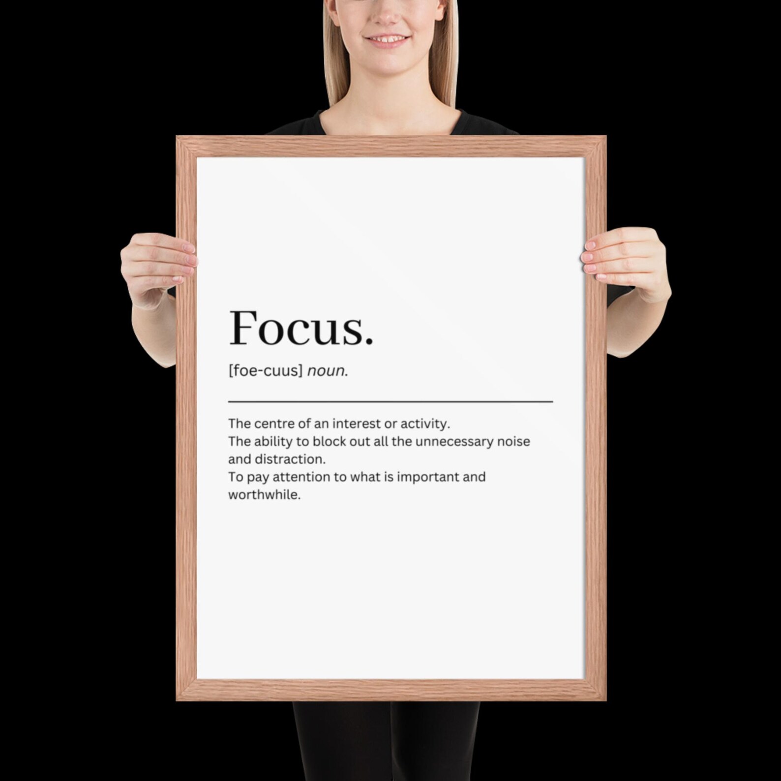 Focus Word Definition Meaning Quote Message Interior Decorative Poster ...