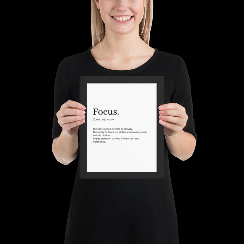 Focus Word Definition Meaning Quote Message Interior Decorative Poster ...