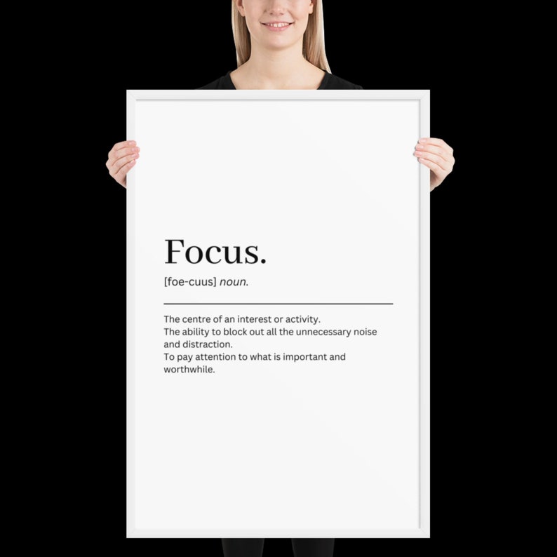 Focus Word Definition Meaning Quote Message Interior Decorative Poster ...