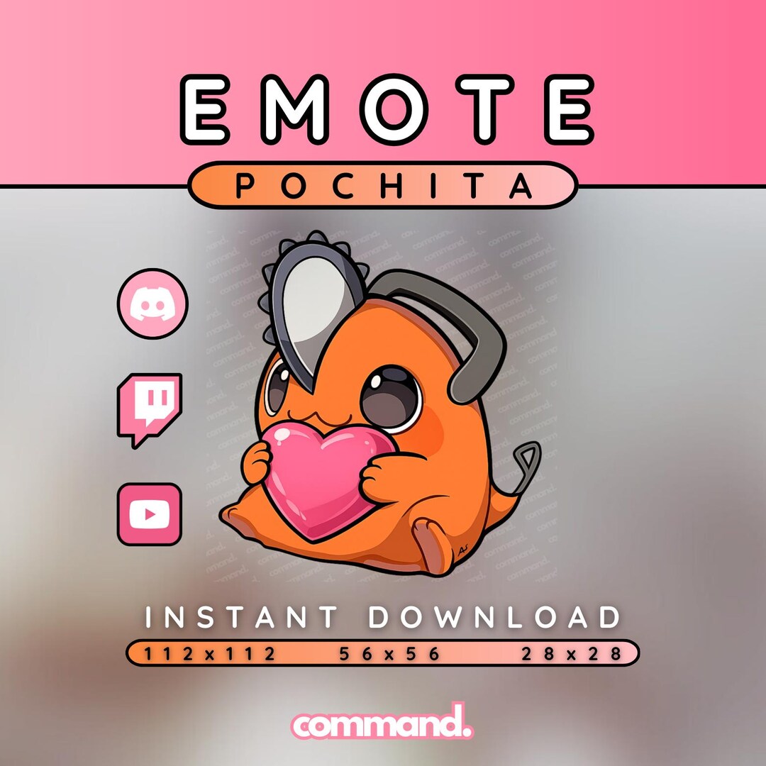 Chibi Pochita Heart Emote Pack | Valentines Day | Twitch Discord ...