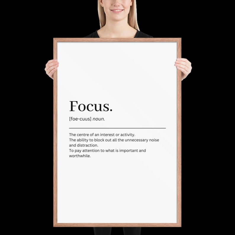 Focus Word Definition Meaning Quote Message Interior Decorative Poster ...