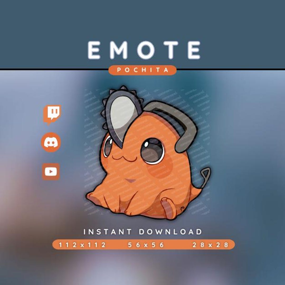 Chibi Pochita Emote Pack | Twitch Discord Youtube | PNG Instant ...