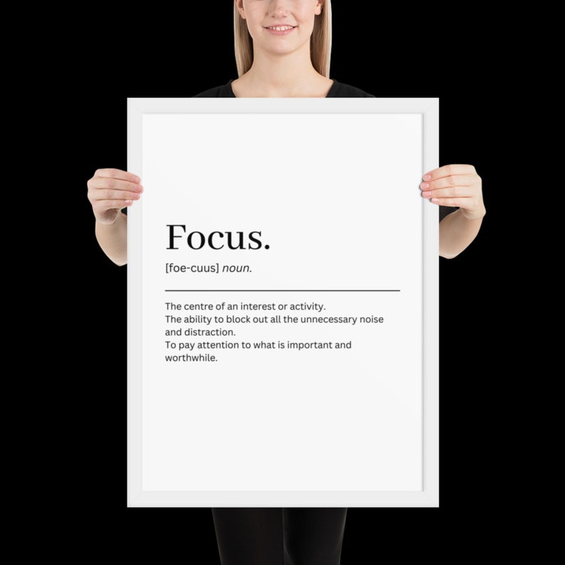 Focus Word Definition Meaning Quote Message Interior Decorative Poster ...