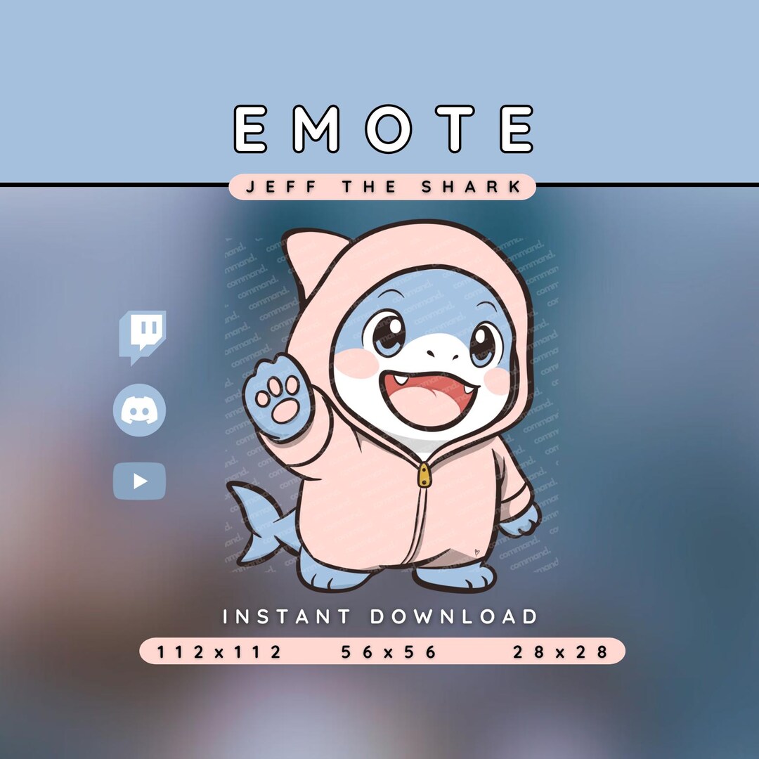 Jeff Chibi Shark Emote Pack | Twitch Discord Youtube | PNG Instant ...