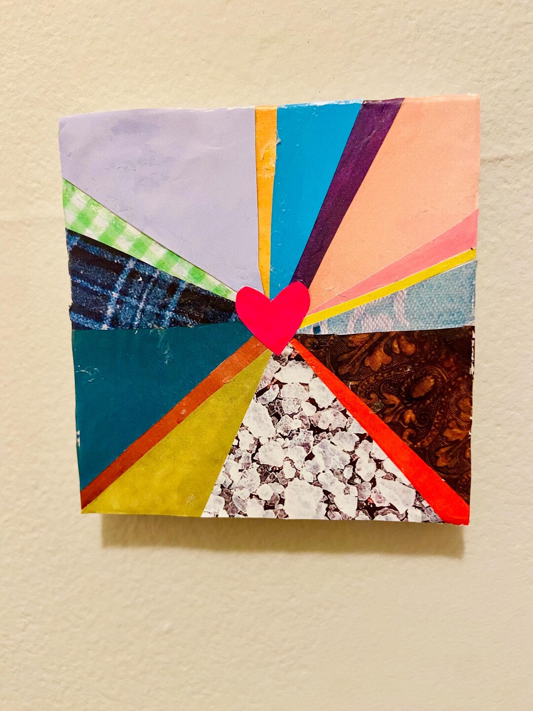 Color Burst Heart - Magazine Collage 4X4 - Etsy