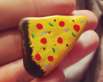 Pizza Painted Rocks - Etsy