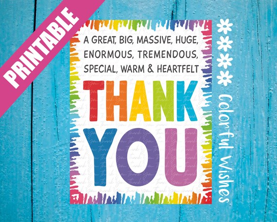 A Great Big Thank You Funny Thank You Card Printable - Etsy