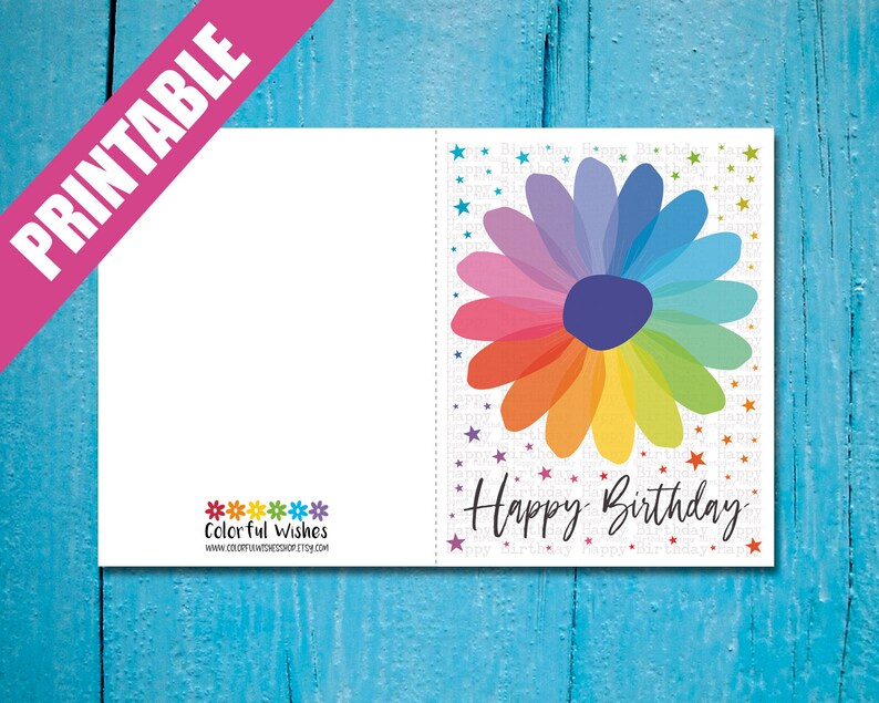 Printable Happy Happy Happy Birthday Colorful Birthday Card - Etsy