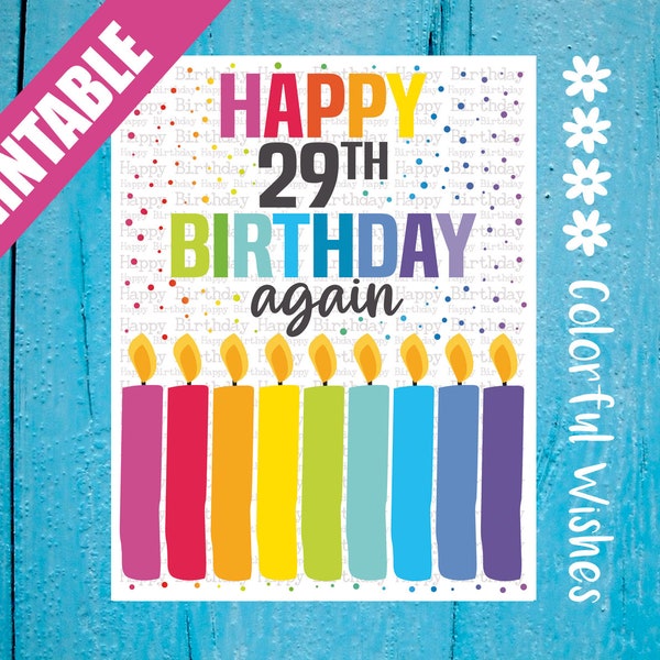 29th Birthday Again - Etsy