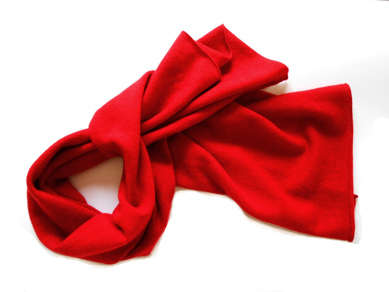 Red Cashmere Scarf, Women Christmas Scarf, Mini Scarf - Etsy