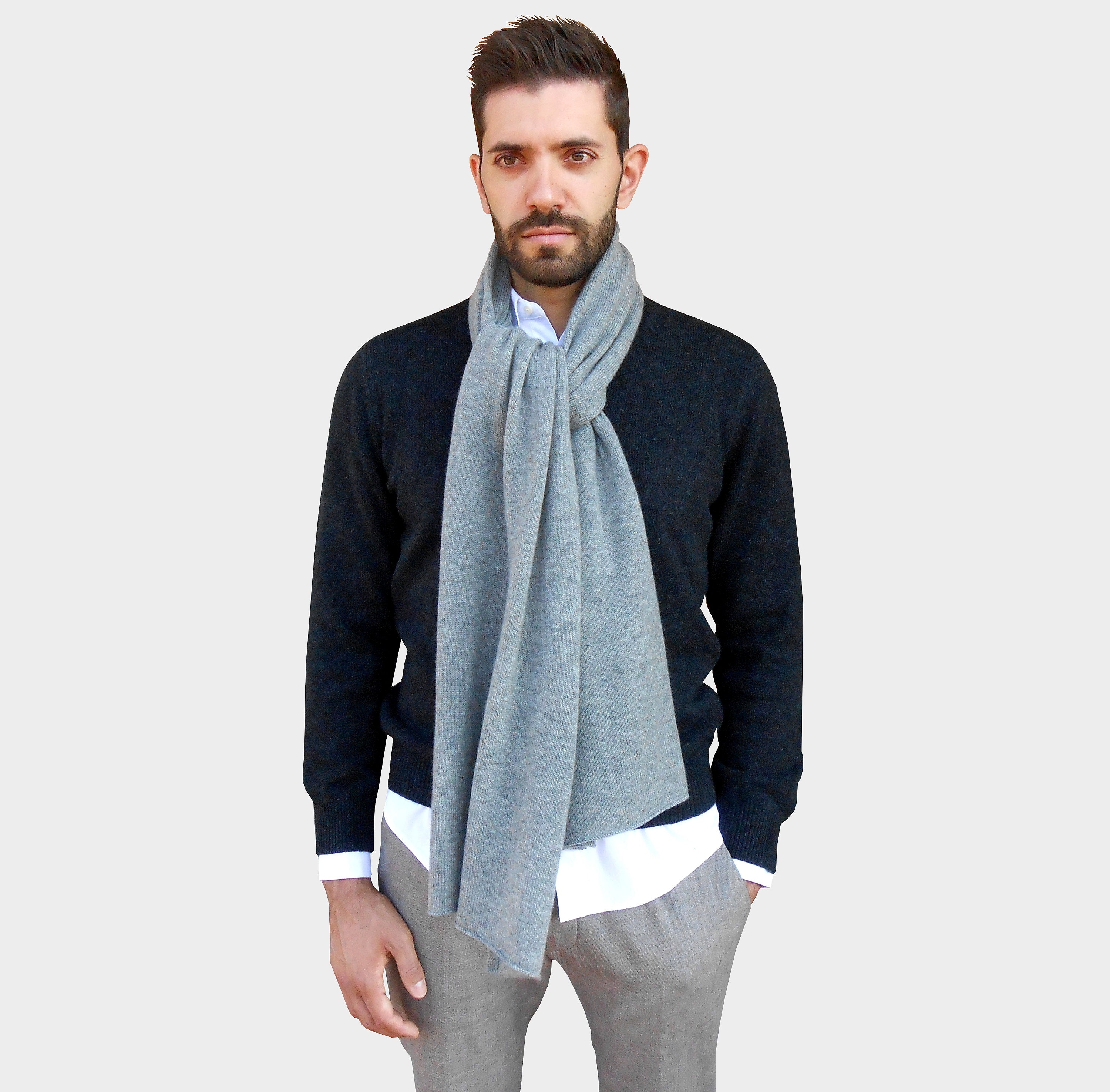 Écharpe homme en cachemire 100% italien - Made in Umbria - Etsy France